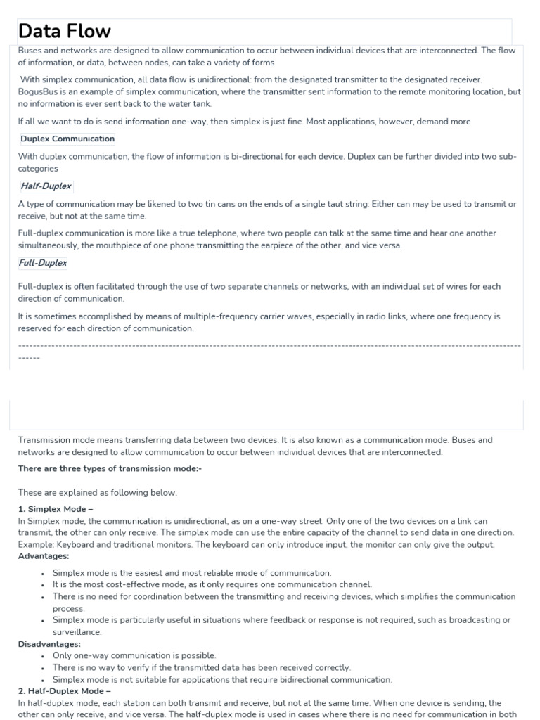 Data Flow Pdf Duplex Telecommunications Telecommunications