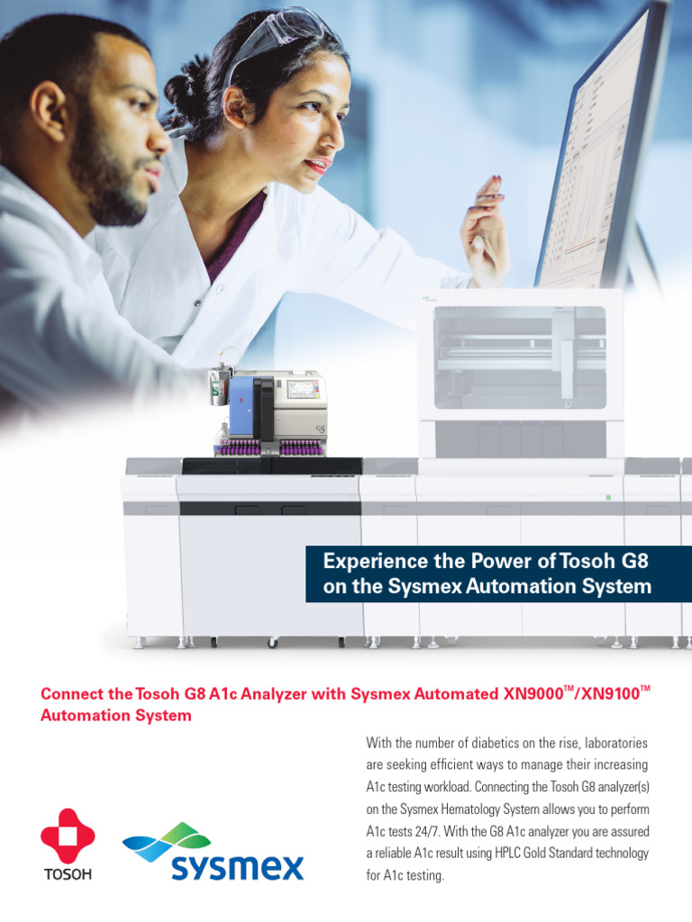 Tosoh G8 A1c Analyzer with Sysmex Automation | PDF | Glycated ...