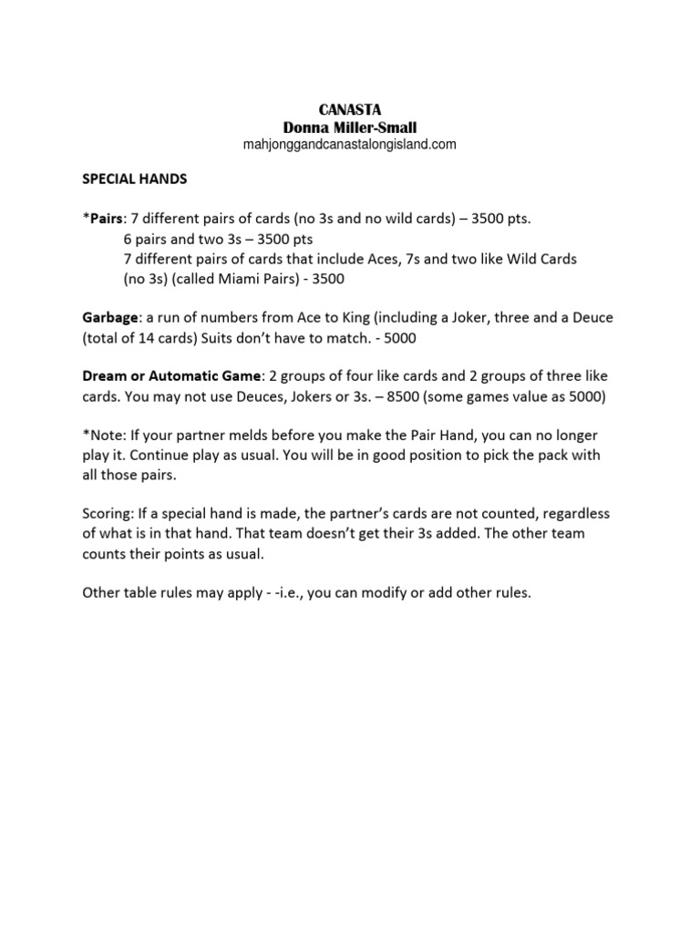 Canasta with Donna Miller Small | PDF