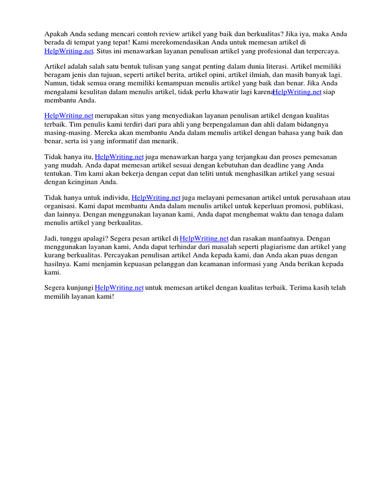Contoh Review Artikel | PDF