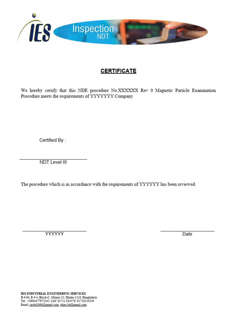 MT-Procedure | PDF | Nondestructive Testing | Materials