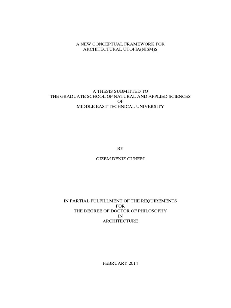 A New Conceptual Framework For | PDF | Utopia | Thought