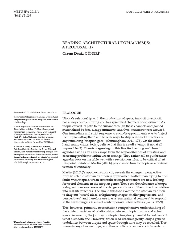 Reading Architectural Utopianisms | PDF | Utopia | Thought