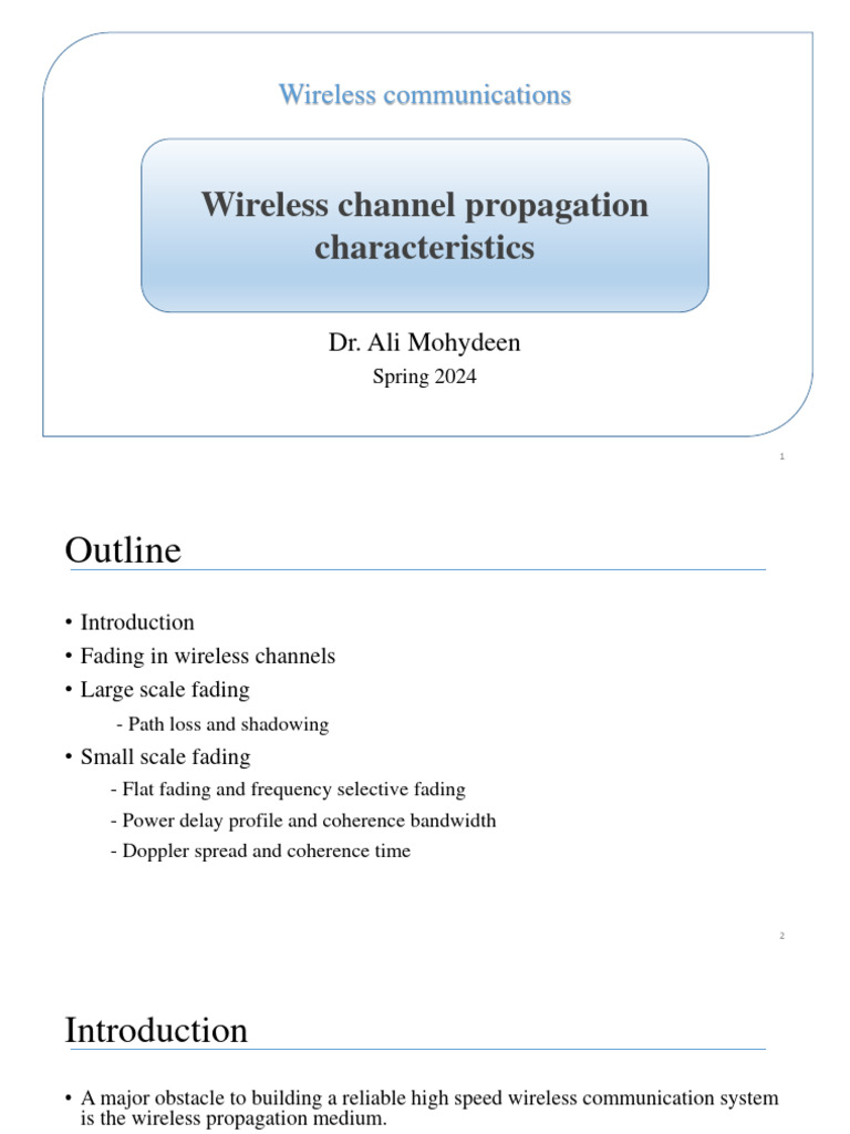 Wireless communications_Wireless channel | PDF | Bandwidth (Signal Processing) | Electrical ...