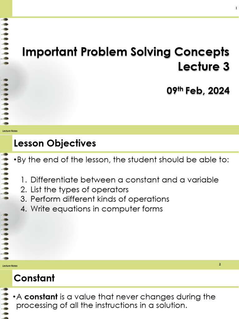 PoP Lecture 3 | PDF | Data Type | Boolean Data Type