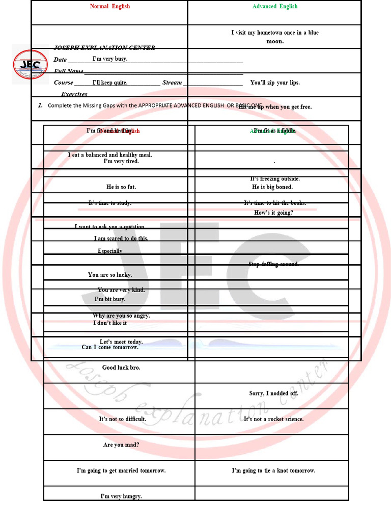 English 3 Level Advanced | PDF