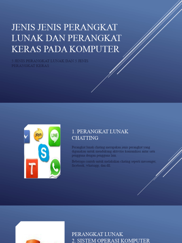 Jenis Jenis Perangkat Lunak Dan Perangkat Keras Pada Komputer | PDF