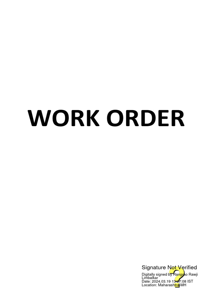 Work Order | PDF