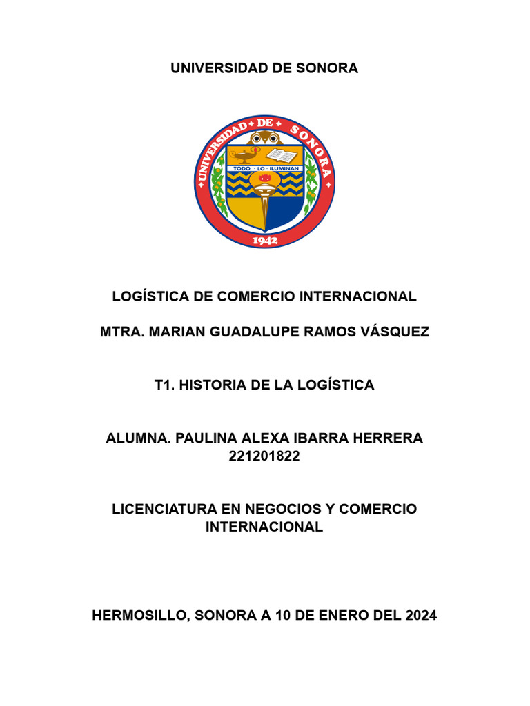 T1. Historia de la logística | PDF | Logística | Cadena de suministro