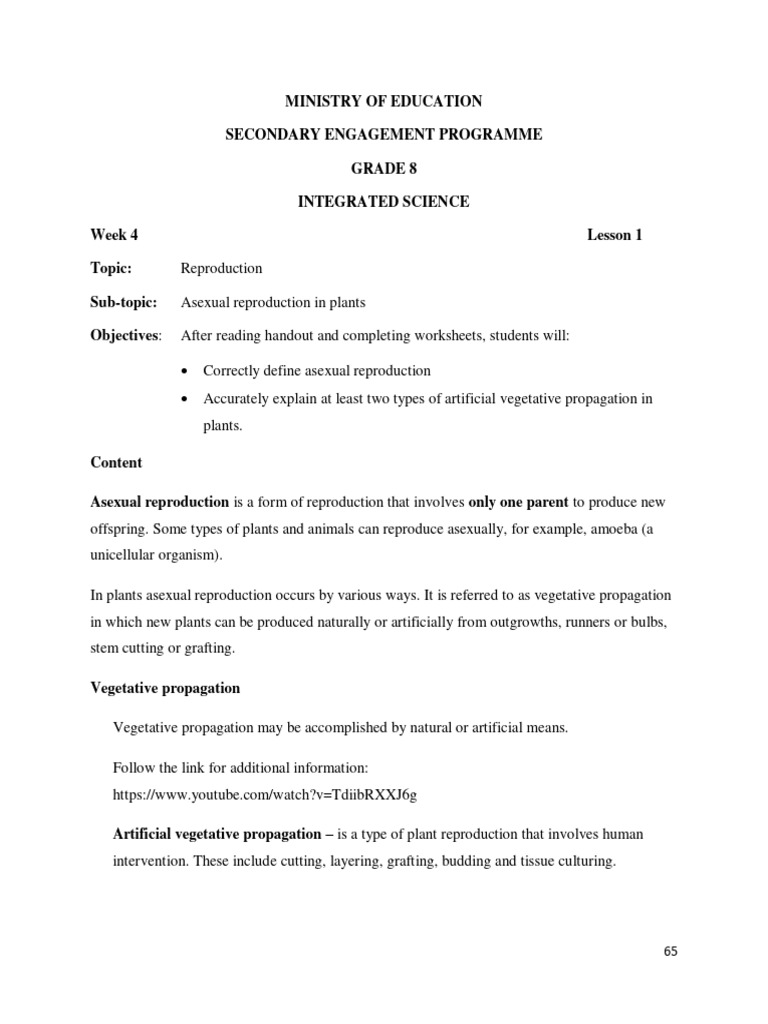 Asexual Reproduction in Plants | PDF | Grafting | Biological Processes