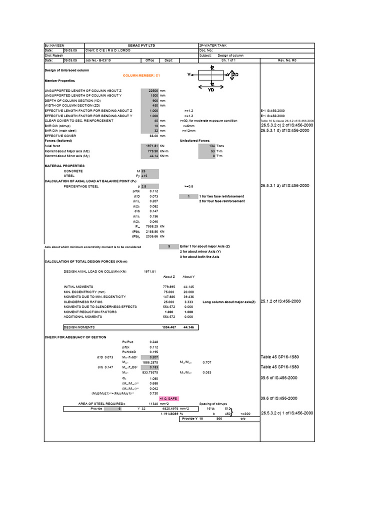 Column Design Excel | PDF | Column | Analytic Geometry