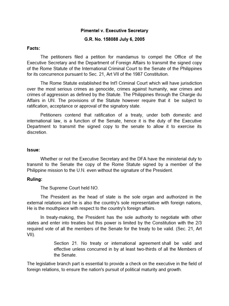 Senate's Role in Treaty Ratification | PDF | Politics | Law