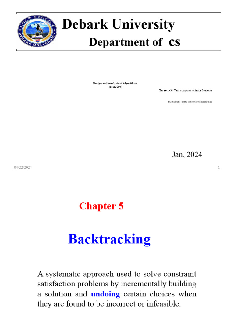 CH 5 Backtracking | PDF | Mathematical Relations | Theoretical Computer ... CH 5 Backtracking | PDF | Mathematical Relations | Theoretical Computer ...