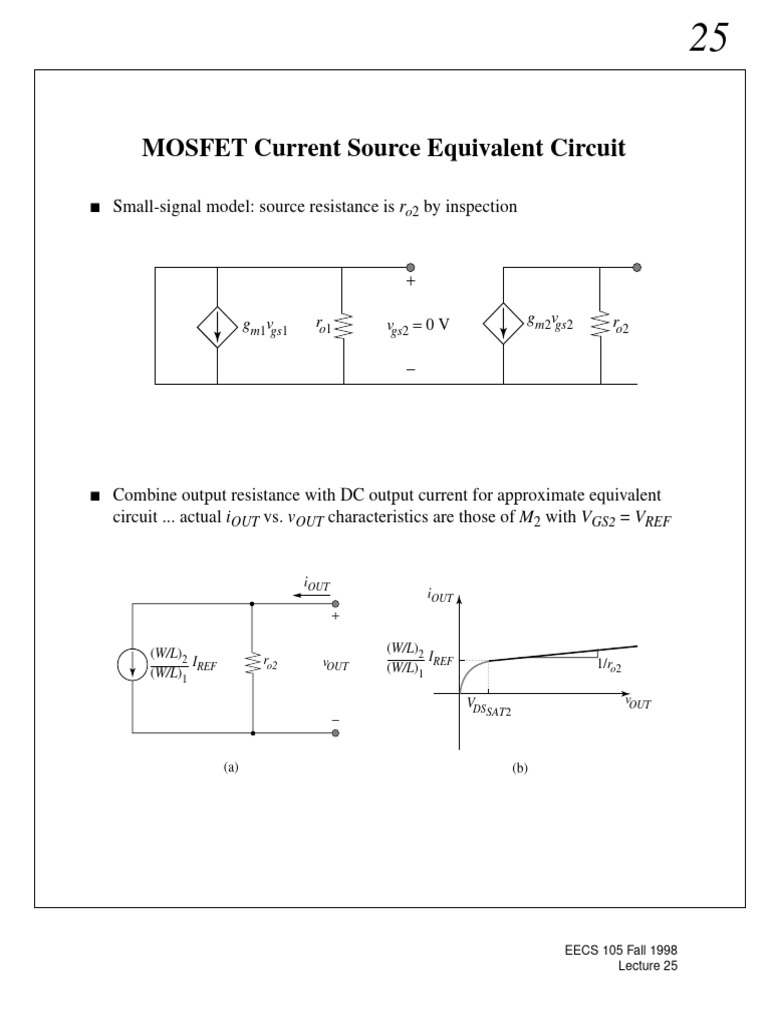 MOSFET Current Source Equivalent Circuit | PDF | Bipolar Junction Transistor | Mosfet