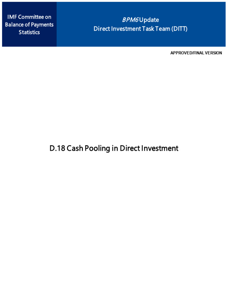 d18 Cash Pooling in Direct Investment | PDF | Banks | Liability ...