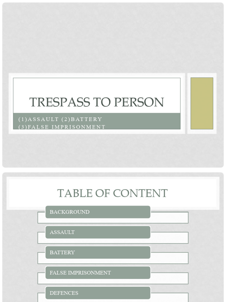 Trespass To Personssss | PDF | Trespass | Justice