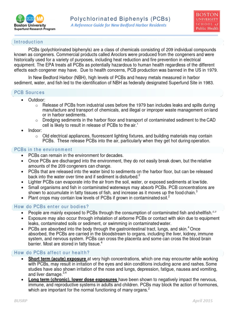 New Bedford Harbor PCB Guide | PDF | Polychlorinated Biphenyl ...