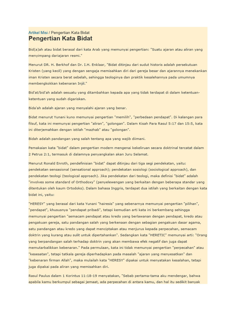Pengertian dan Daya Tarik Bidat | PDF