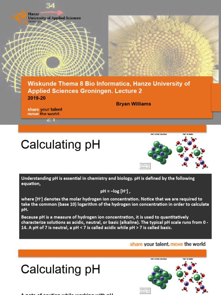 2b Calculating Ph Lecture 2 Pdf Ph Analytical Chemistry