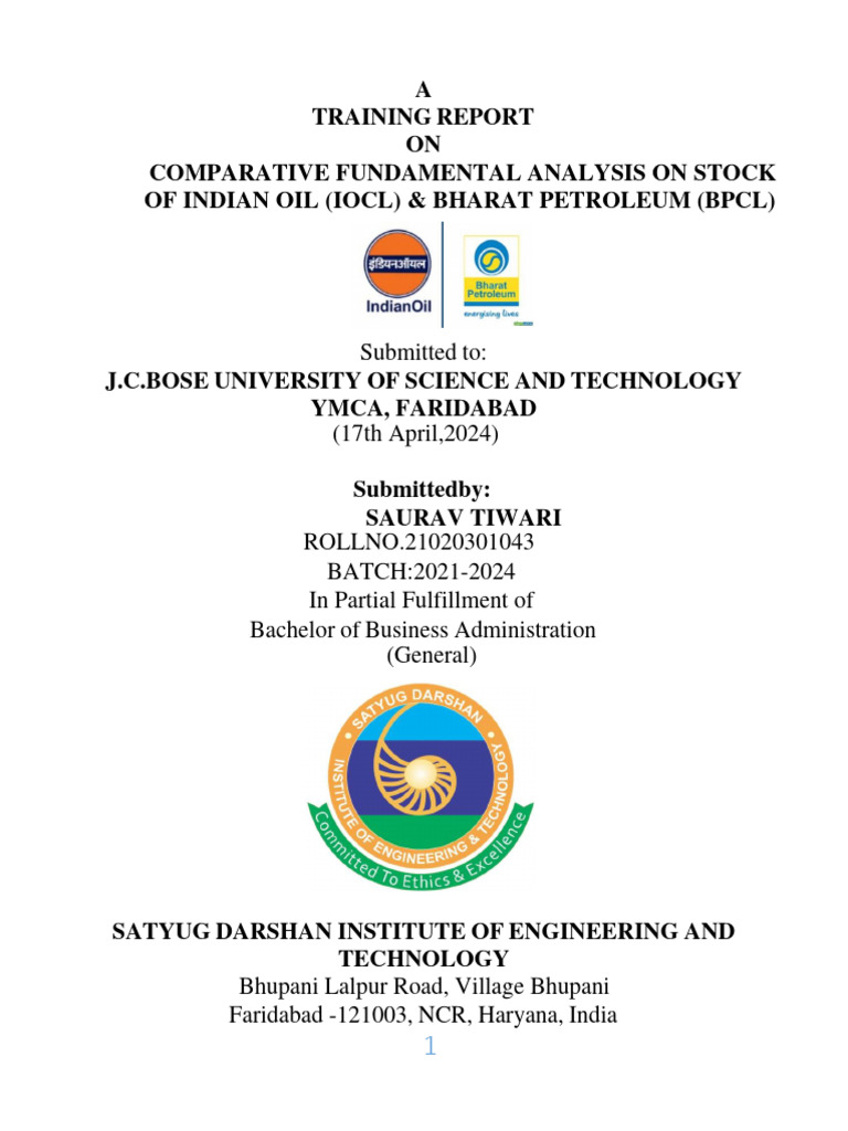 6th Sem Training Report | PDF | Economies | Business