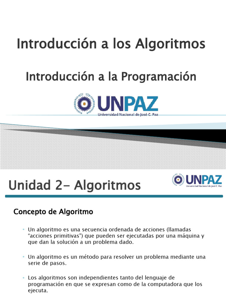 1 Algoritmos Intro | PDF | Algoritmos | Programación de computadoras