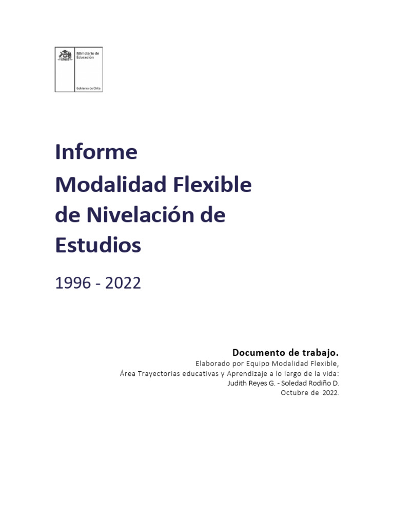 Informe Modalidad Flexible 1996 2022 | PDF | El aprendizaje permanente | Educación primaria