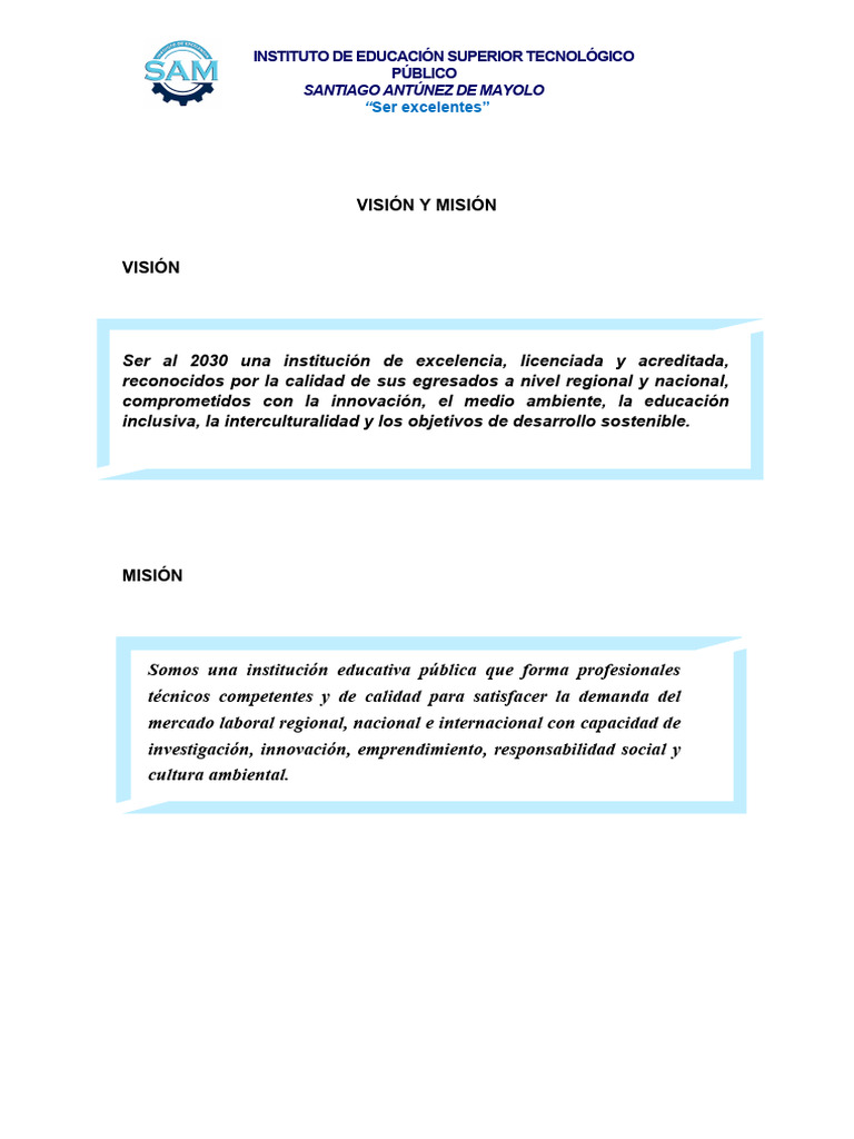 Visión y Misión | PDF