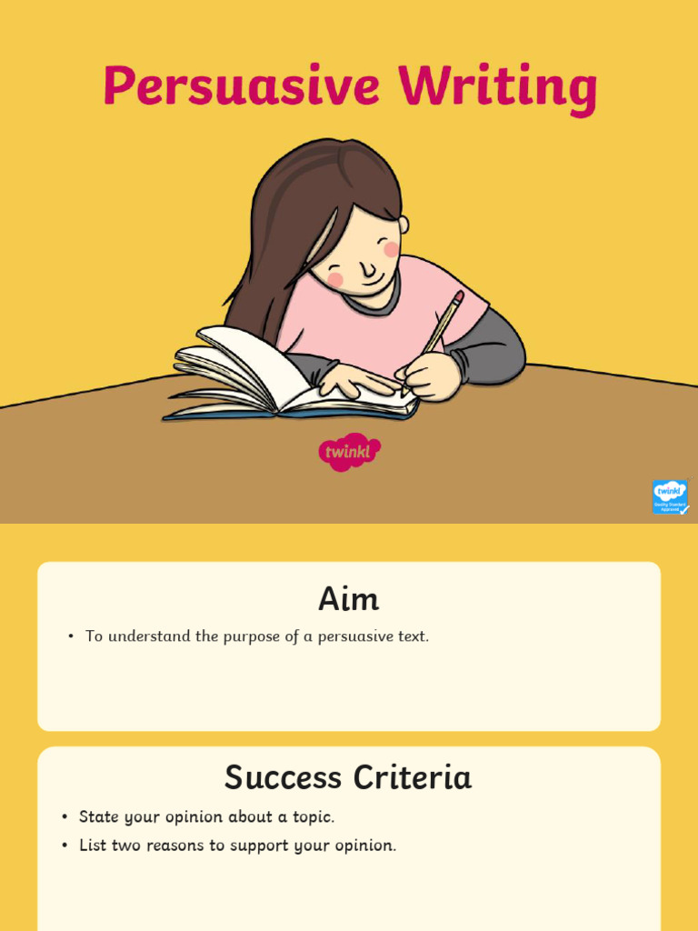 Persuasive writing introduction | PDF | Argument | Reason