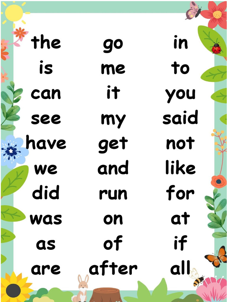 Basic Sight Words Grade 3 | PDF