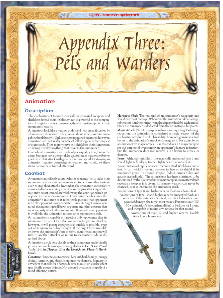 EverQuest: Guide to Animated Pets | PDF | Earth