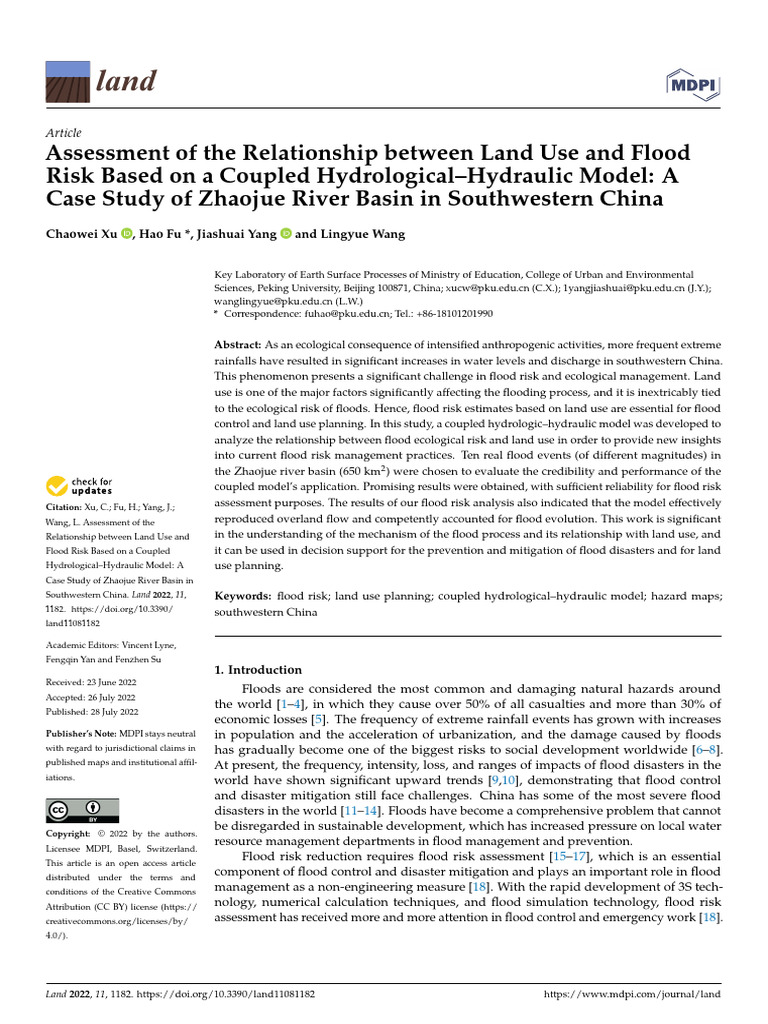 04 Assessment of The Relationship Between Land Use and Flood Risk Based ...