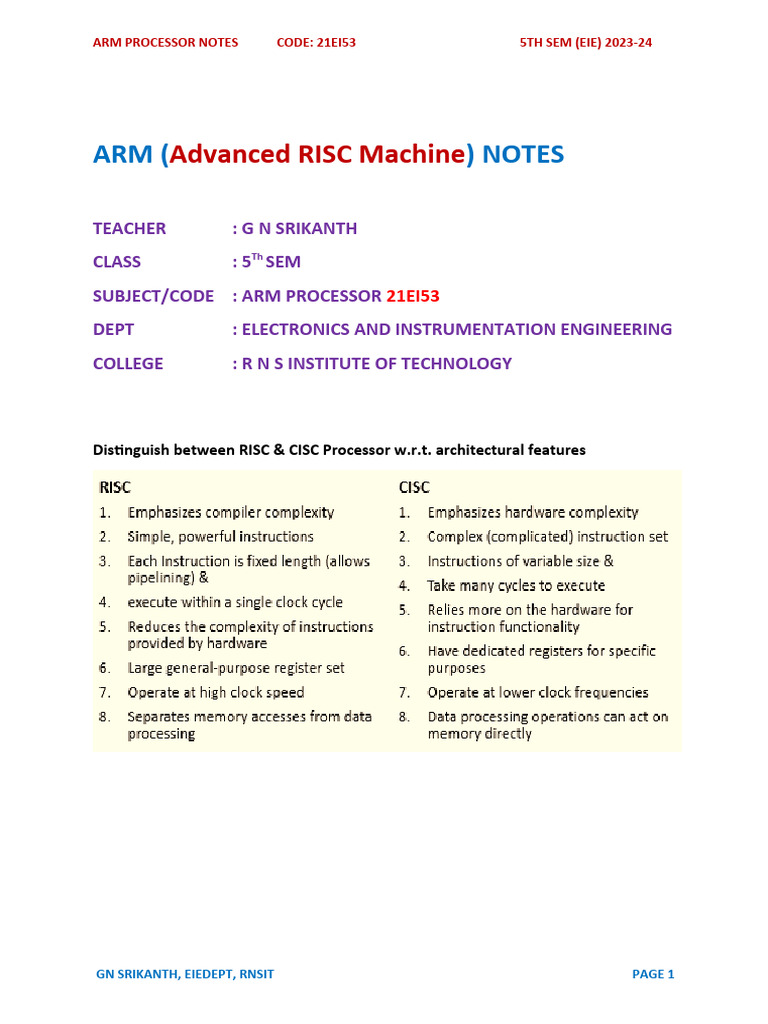 ARM Processor Overview and Design Principles | PDF | Random Access ...