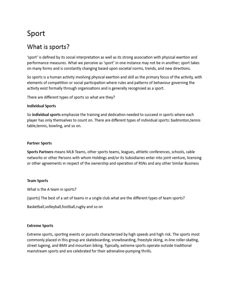 Sport | PDF | Sports