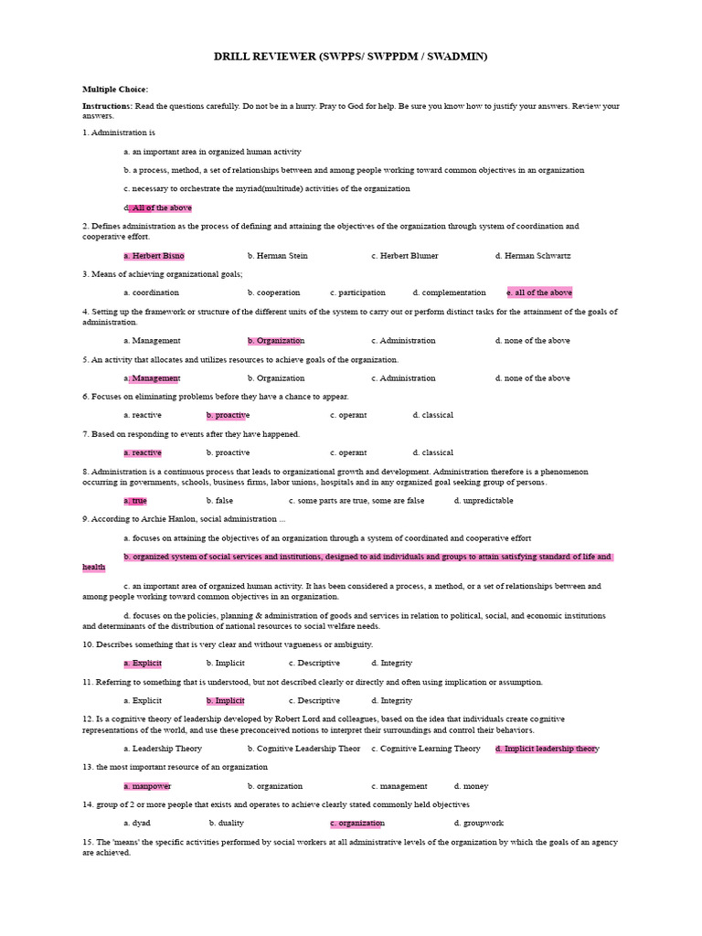 For Review SWPP Case Work and Admin | PDF | Leadership | Social Work