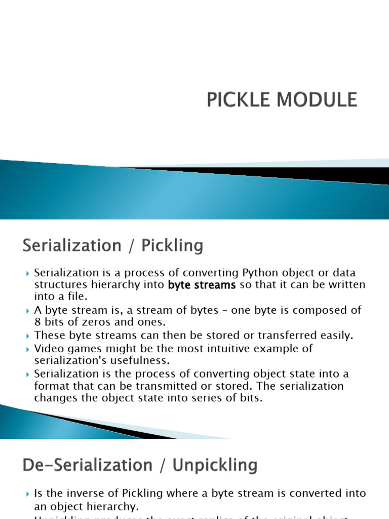 Unit-IV - File Handling - Pickle Module | PDF Unit-IV - File Handling - Pickle Module | PDF