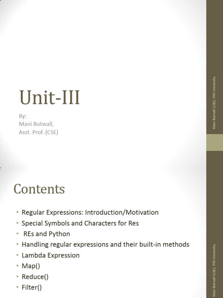 Unit III | Download Free PDF | Anonymous Function | Regular Expression