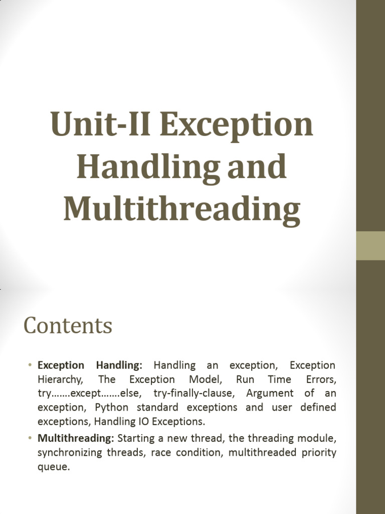 Unit-II Exception Handling and Multithreading | PDF | Process ... Unit-II Exception Handling and Multithreading | PDF | Process ...