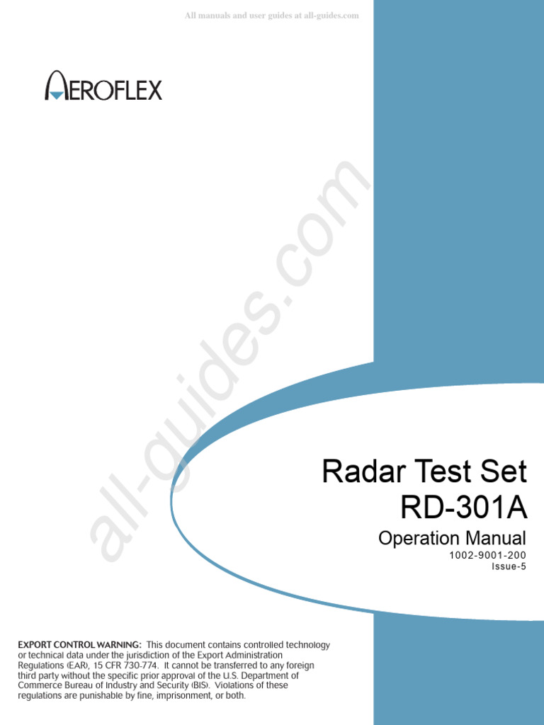 RD-301A Operator Manual | PDF | Alternating Current | Radar