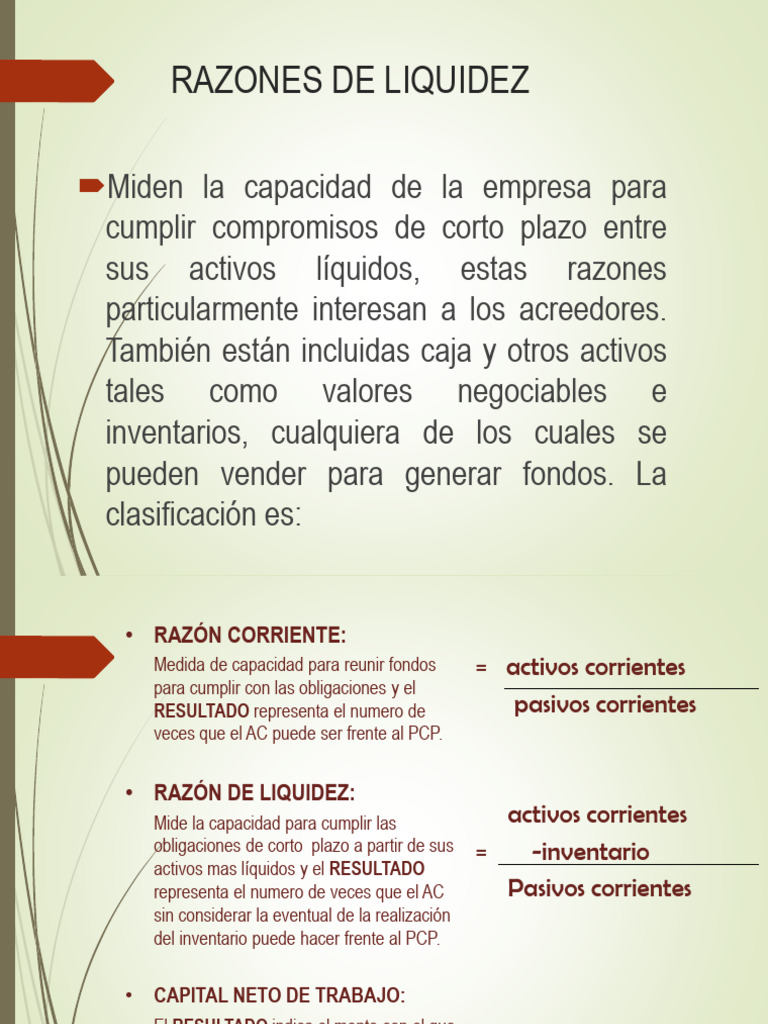 Razones Financieras | PDF | Sector privado | Contabilidad financiera
