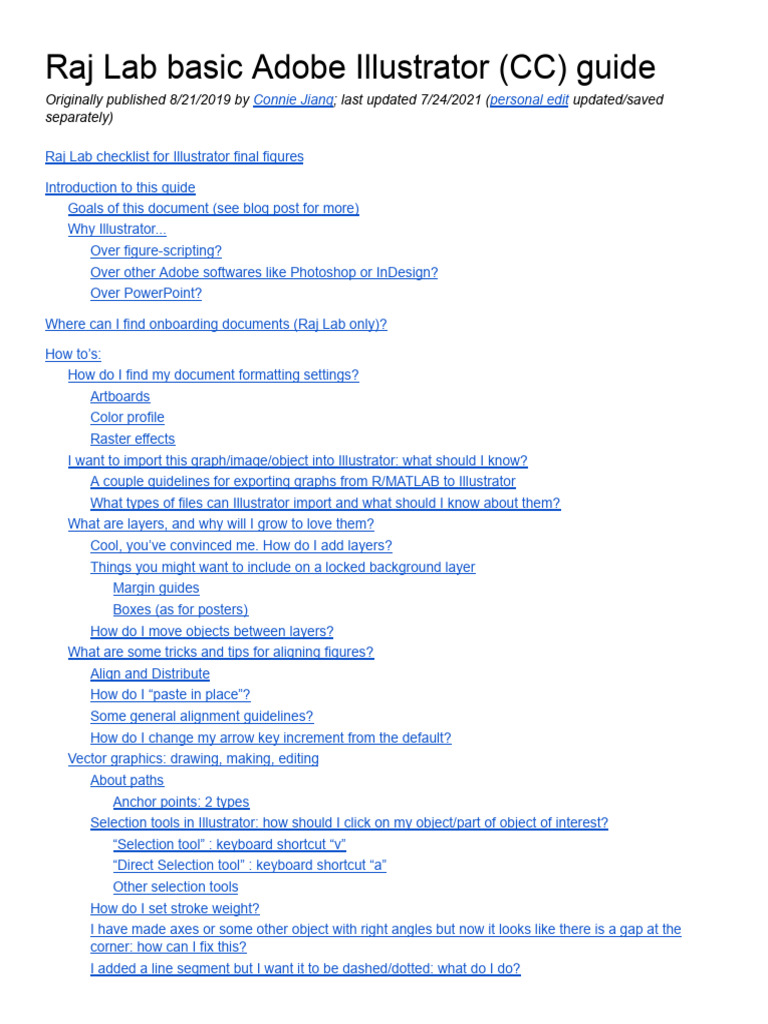 Raj Lab Basic Adobe Illustrator (CC) Guide | PDF | Adobe Illustrator ...