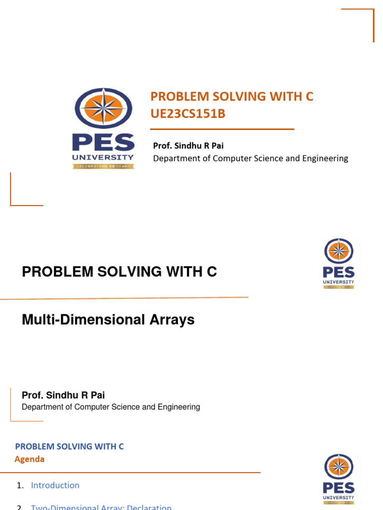 Ue23cs151b 20240307233501 | PDF | Matrix (Mathematics) | Pointer (Computer Programming)