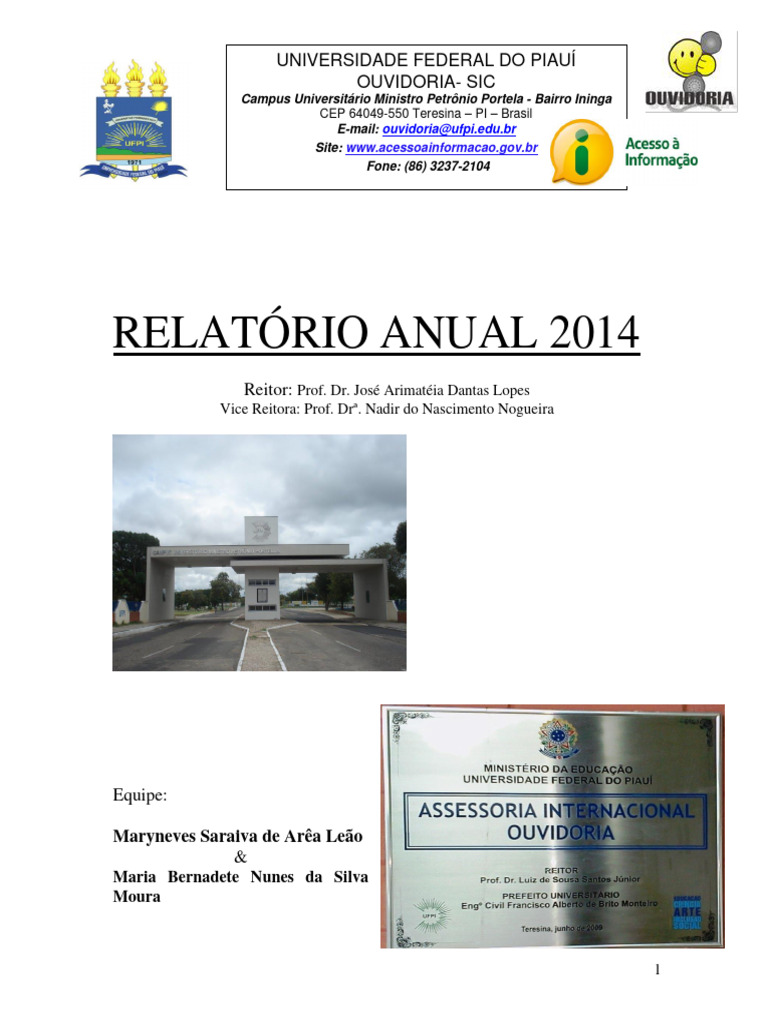 RELATÓRIO ANUAL 2014 OUVIDORIA Oficial | PDF | Universidade | Comunicação