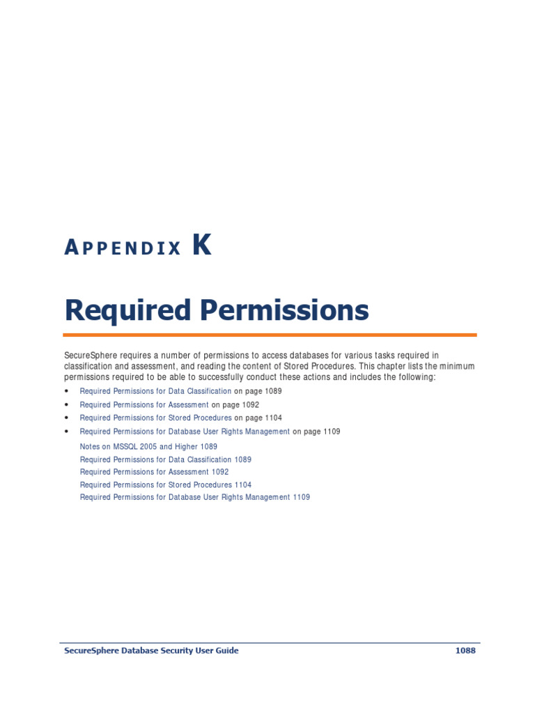 Imperva Database Required Permissions | PDF | Microsoft Sql Server | Databases