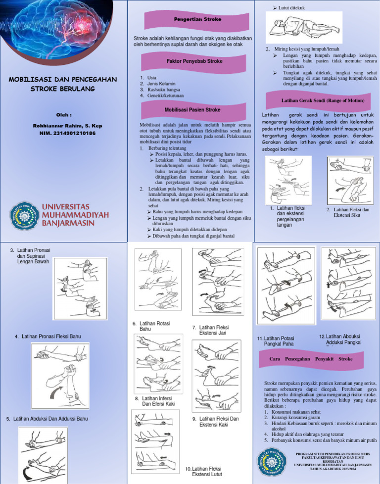 Leaflet Stroke Berulang Dan Mobilisasi | PDF