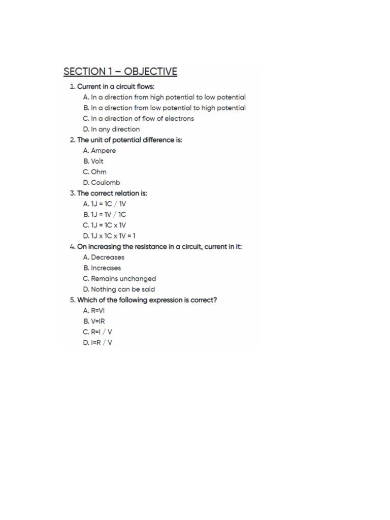 Current Electricity ICSE Class9 | PDF