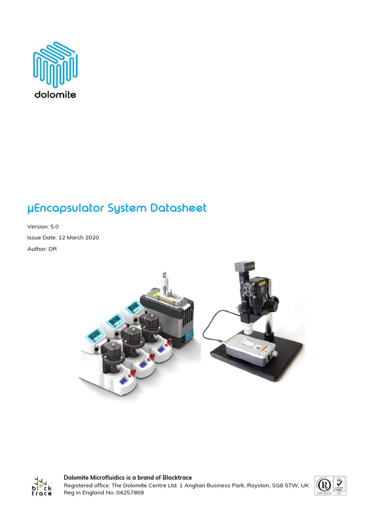 Product Datasheet Encapsulator System .5.0 | PDF | Pixel | Microfluidics