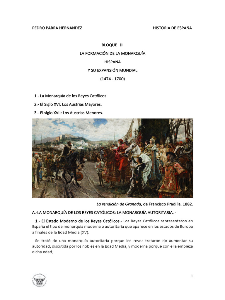 Bloque Iii. RRCC y Austrias | PDF | Imperio español | Francisco Pizarro