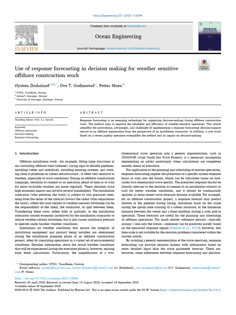 (Paper) MO4 - Motion Forecasting in Offshore Construction Work ...