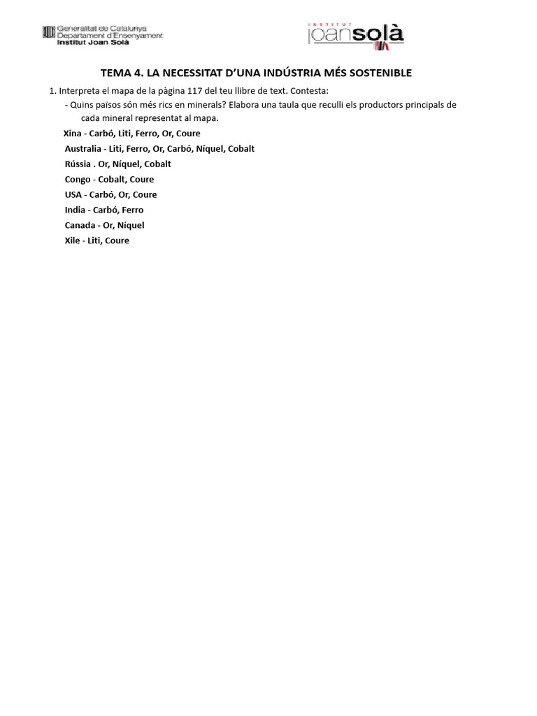 Dossier Tema 4. Indústria | PDF