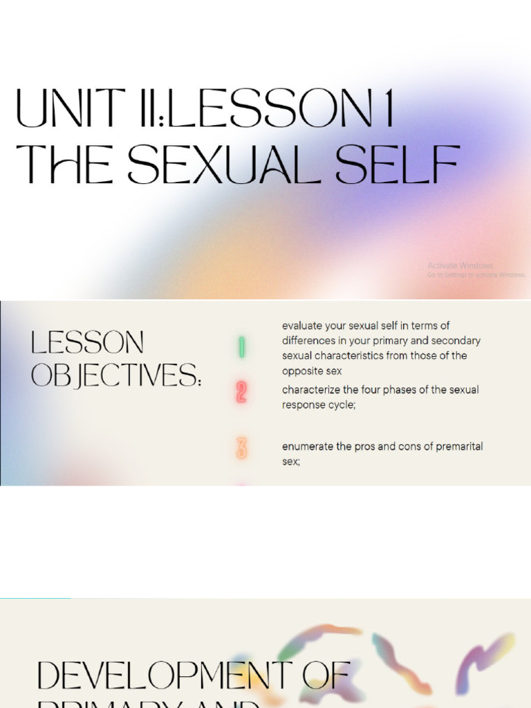 Lesson 2 The Sexual Self 1 | PDF | Human Sexual Activity | Libido